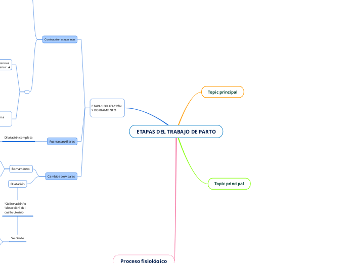 ETAPAS DEL TRABAJO DE PARTO - Mind Map